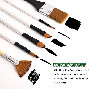 33 Pcs Paint Brush Set, Acrylic Paint Brushes with Board Brush, Sponge Brush, Scraper and Paintbrush Bag, for Kids Adults Oil Watercolor Acrylic Painting
