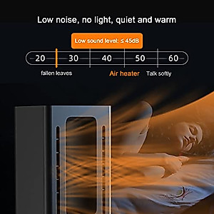 #6w5G94 2 in 1 Heater Fan Combo Portable Cooling Fan Bladeless Personal Fans 700W Overheat Protection for Home Office Black