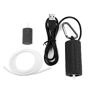 Ochine Aquarium Air Pump Portable Ultra Quiet Mini USB Oxygen Fish Air Pump Hydroponic Oxygen Mute Energy Saving Supplies with Accessories for Fish Tank