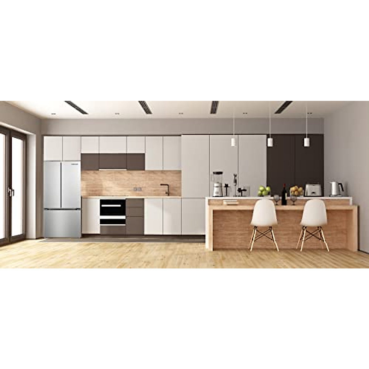 Hamilton Beach HBF1662 French Door Full Size Counter Depth Refrigerator with Freezer Drawer, 16.6 cu ft, Stainless