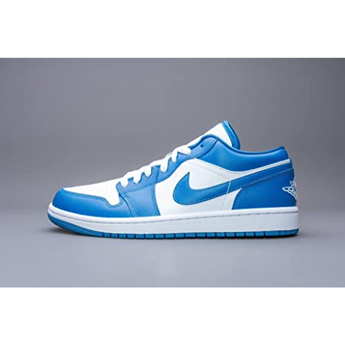 Nike Women's Air Jordan 1 Low UNC Basketball Shoe, White/Dk Marina Blue-white, 7.5