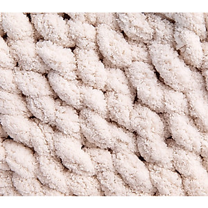 Super Bulky Chunky Yarn Beige 3lb for Arm Knitting, 6 Pack Luxury Soft Big Fat Jumbo Thick Weaving Crochet Craft Polyester Chenille Yarns for Throw Blanket Pillows