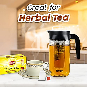 Fruit Infuser Water Pitcher, 36 Ounce Food Grade Borosilicate Glass Infusion Jug Ideal for Iced Juice, Beverages, Water, Lemon, Fruit Wedges & Herbs | Small Pitcher, 4.5 Cups