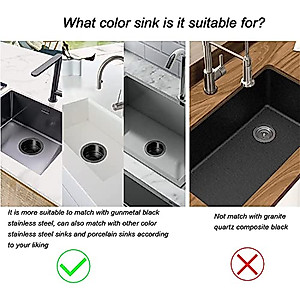 HausinLuck Garbage Disposal Flange, Gunmetal Black Garbage Disposal Drain Garbage Disposal Sink Flange and Stopper, Garbage Disposal Flange Plug for 3-1/2 Inch Drain Hole, Sink Flange and Stopper