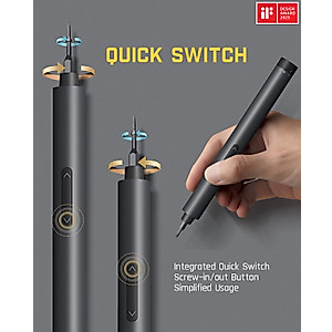 Fanttik E1 Max 3.7V Mini Electric Screwdriver, Precision Electric Screwdriver, 50-in-1 Magnetic Bits, Max 3 N.m, Magnetic Storage, 5/32''Hex, Repair Tool Set for Phone Camera Laptop Watch - Grey