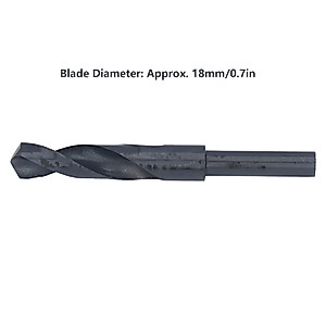 Walfront High Speed Steel Drill Bit, Reduced Shank Drill Bits - 1/2 inch Shank - 18mm/0.7in - for Electric Drills, Industrial Drill Bit, Drill