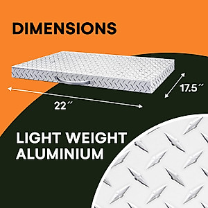 Flybold Blackstone Griddle Cover 22 inch - Waterproof Diamond Plated Design with Aluminum Hard Top Lid & Stainless Steel Handle for BBQ, Camping, Makes for Perfect Blackstone Accessories