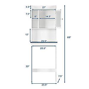 Giantex Over-The-Toilet Space Saver Collette Bathroom Spacesaver W/Storage Rack Cabinet Bathroom Organizer (68" H)