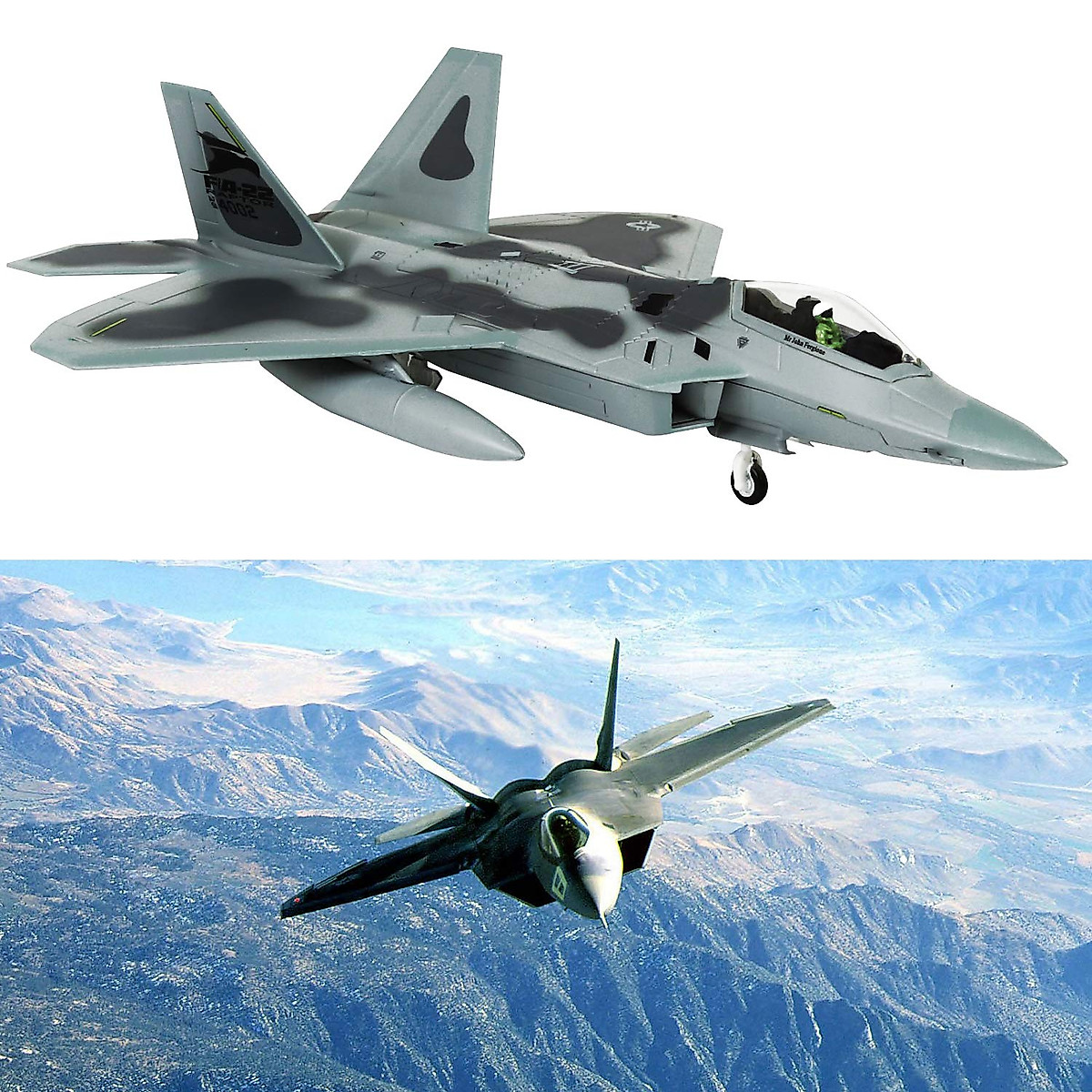 1/100 Scale F-22 Raptor Fighter Attack Plane Metal Fighter Military Model Fairchild Republic Diecast Plane Model for Commemorate Collection or Gift