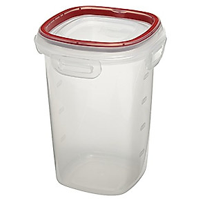 Rubbermaid Lock-Its Divided Food Storage Container with Easy Find Lid, 5.25 Cup, Racer Red