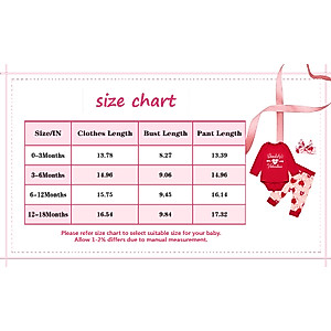 Newborn Baby Girls Valentines'Day Daddy's Little Valentine Outfits Clothes(0-3Months) Red
