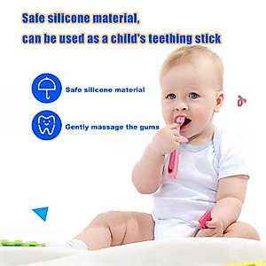 SVITOO Infant Toddler Toothbrush, 2 Pcs Toddler Training Teeth Brushes with Thousands of Soft Bristles, Children Oral Care for Sensitive Gums for 12 Months to 6 Years Babies, Prevent Stuck Throat