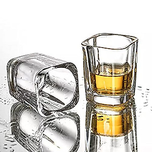 Vivimee 30 Pack Heavy Base Shot Glasses Bulk, 2.2 oz Square Shot Glasses Set, Clear Espresso Shot Glass, Small Whiskey Shot Glasses for Vodka, Whiskey, Tequila, Espressos, Spirits & Liquors