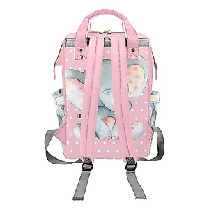 Pink Polka Dot Elephant Diaper Bags Backpack Personalized Baby Bag Nursing Nappy Bag Travel Tote Bag Gifts