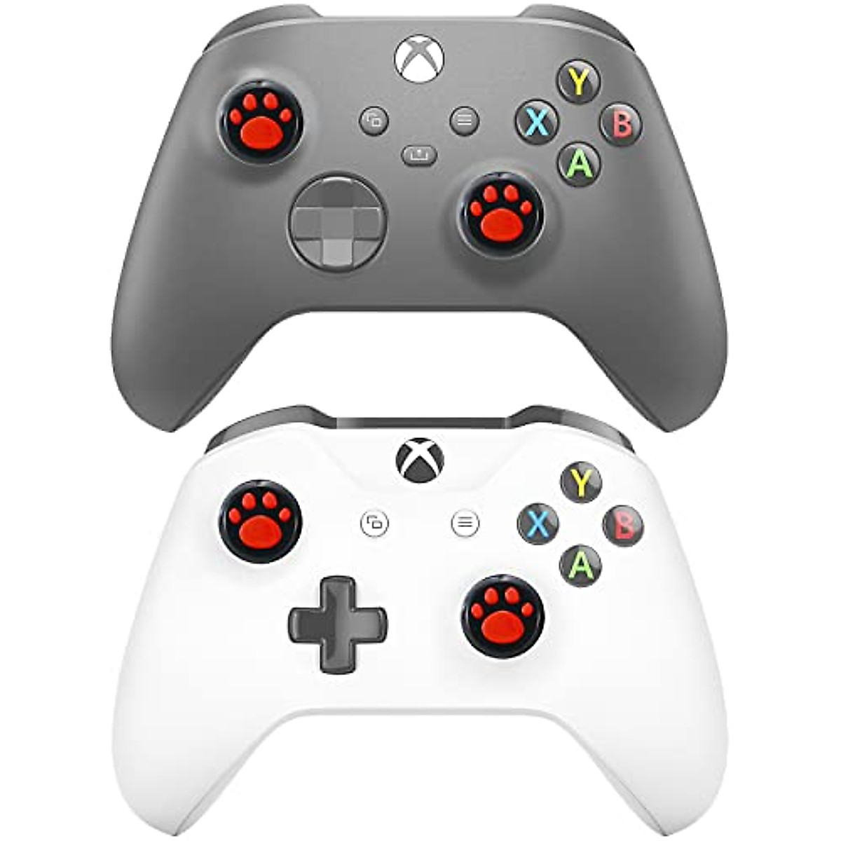 9CDeer Performance Joystick Analog Stick Thumb Grips Set of 6 Compatible with PS5, PS4, Xbox Series X/S Xbox One, Switch Pro Controller Cat's Paw Black & Red