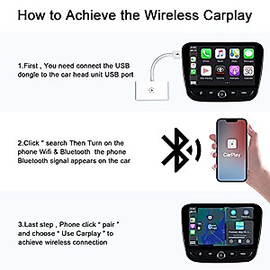 Wireless CarPlay Adapter for iPhone, Wireless CarPlay Dongle Plug & Play 5Ghz WiFi Auto-Connect No Delay Online Update, 2022 Speed Fastest CarPlay Adapter for OEM Wired CarPlay Cars After 2016