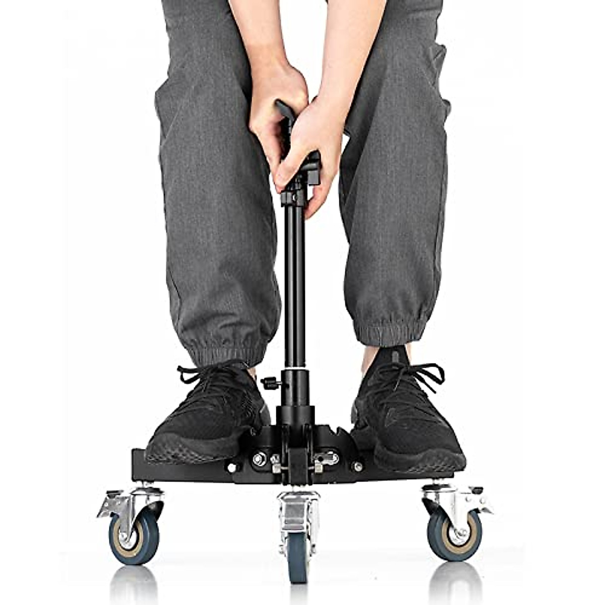 AMBITFUL 61-81cm/21-31.9" Profession Removable Very Sturdy Folding Floor Light Stand and Wheels for Studio Flash LED Light