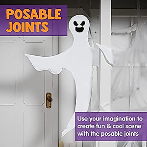 JOYIN 53” Halloween Bendable Tree Wrap Ghost Decoration for Halloween Outdoor, Lawn Decor, Tree, Pilar Decorations, Ghost Party Supplies