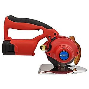 Hercules RK-BAT-100 5-Speed Cordless Electric Rotary Cutter for Cloth, Leather, Natural and Synthetic Fabrics – 4 Inch Single & Multi-Layer Round Knife Cutting Machine
