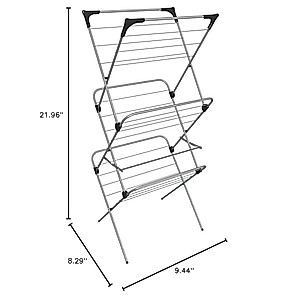 Vileda Sprint 3-Tier Indoor Airer, Steel, Silver, 6 x 68 cm