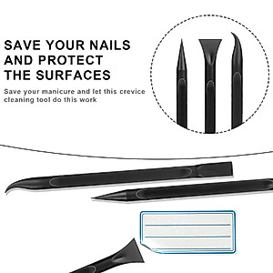Crevice Cleaning Tool, 9 PCS Carbon Fiber Plastic Scraper Tool Car Detailing Brush Set Non-scratch Multi-purpose Scraper for Clean Small Narrow Spaces and Gaps, Remove Stickers Labels Oil Stains Dirt
