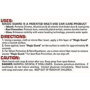 Magic Guard – Best Wheel Wax – Sealant & Protection for All Wheels – Easy Removal of Brake Dust & Road Grime - Hydrophobic – Acid, Corrosion & Moisture Resistant – Made in USA – 8 oz 