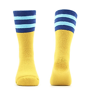 HowJoJo Boys Thick Fleece Socks Kids Winter Warm Thermal Crew Seamless Socks 5 Pack 5T/6T/7T/8T