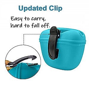 RoyalCare Silicone Dog Treat Pouch-Small Training Bag-Portable Dog Treat Bag for Leash with Magnetic Closure and Waist Clip - 2pieces [US Design Patent]