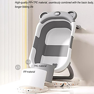 ZAJSSS Foldable Dog pet Bathtub,Portable Bathtub for Puppy,Dog tub with Thermometer,26.3x16.5x8.3inch,for Puppy Small Dogs Cats, Pink