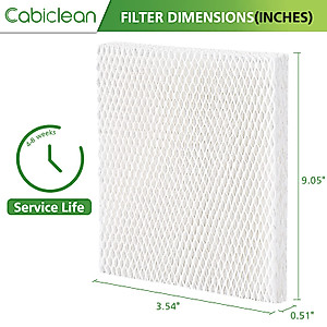 Cabiclean MD1-0034 Replacement Humidifier Wicks Filters Compatible with Vornado Evaporative Humidifier Model Evap40, Evap2, EV100, EV200, EVDC300, EVDC500, (4-Pack)