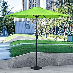 WO Home Furniture Patio Umbrella 9ft Outdoor Market Table Round Umbrella Sun Shade (Lime Green)