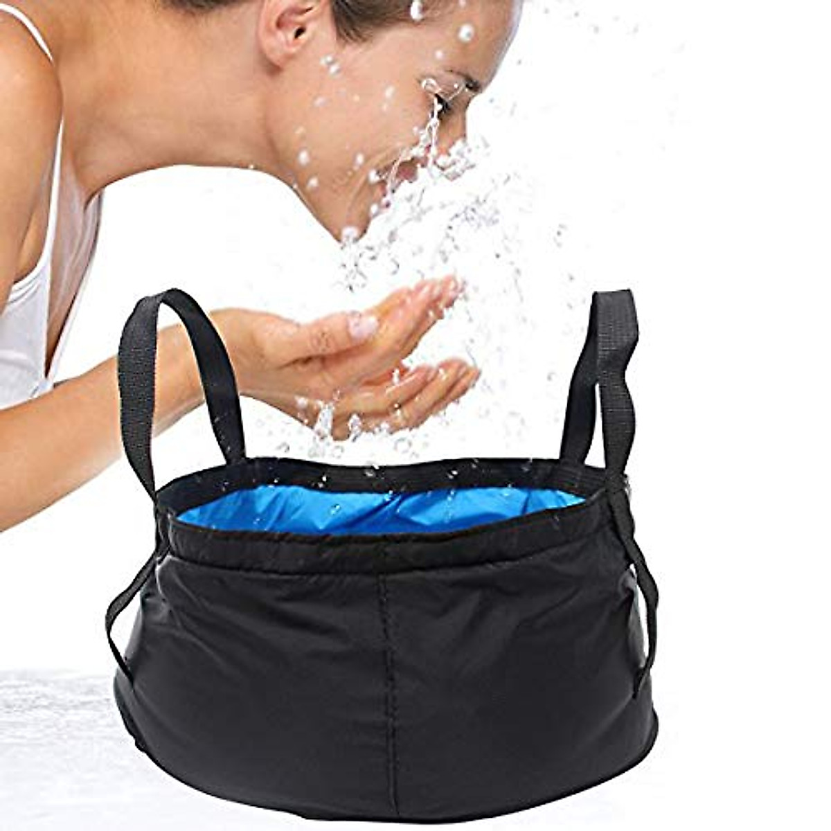 HipierFx 10L Collapsible Bucket Compact Portable Folding Water Container Wash Basin Lightweight & Durable for Outdoor Traveling Hiking Fishing Gardening Camping