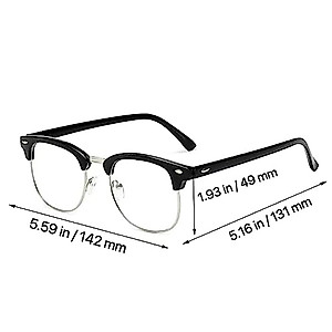 BAIWANLCH Blue Light Glasses for Women Blocking Blue Light Glasses Men Clear Lens Vintage Metal Frame Retro Eyeglasses Anti Glare Glasses for Work, Playing Games, Playing Computer Glasses Men