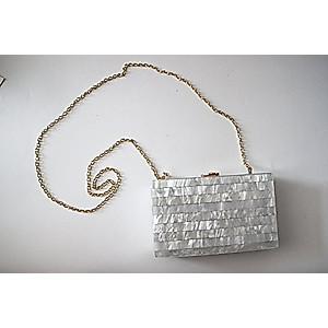 Dirmmis Brand Fashion Woman Evening Bags New Marble Solid Party Clutch Elegant Wedding Wallet Luxury Acrylic Handbag, White