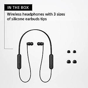 Sony WI-C100 Wireless in-Ear Bluetooth Headphones with Built-in Microphone, White