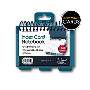 iScholar Index Card Book, Poly Wire, 3 Tabs, Color Will Vary (03512)