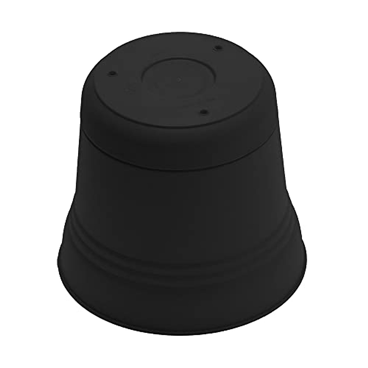 Bloem Saturn Round Planter with Saucer Tray: 12" - Black - Durable Plastic Pot, Matte Finish, Removable Saucer, for Indoor & Outdoor Use, Gardening, 3 Gallon Capacity