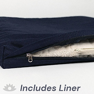 Waterglider International Zabuton, Eclipse line, Buckwheat Filled Meditation Cushion, 23" x 23" Anthracite Grey