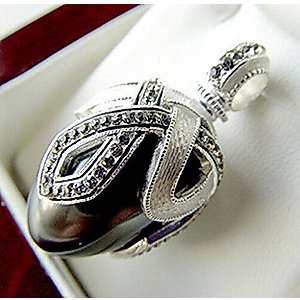PENDANT STERLING SILVER GENUINE BLACK PEARL ENAMEL BEAUTIFUL JEWELRY