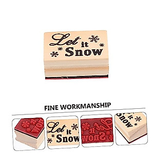SEWACC Kids Toys 2pcs Christmas DIY Wooden Stamps Scrapbook Stamper Christmas Scrapbook Seal Stampers for Xmas Pattern Seal Delicate Seal Decorative Stamper Kid Toys