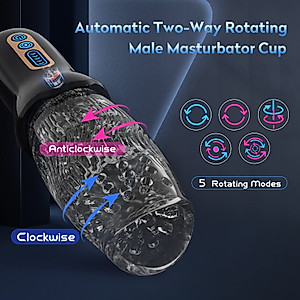 Automatic Blowjob Sex Machine Male Masturbator, YUKZEN Rotating Vibrating Hands Free Sex Toy Stroker Penis Vibrator, Masturbators Pocket Pussy for Pleasure Realistic