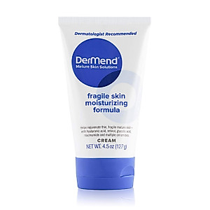 Dermend Specialized Fragile Skin Moisturizing Cream: Formula to Restore & Rejuvenate Mature Skin - Daily Moisturizer & Anti Wrinkle Cream for Firming & Strengthening Thin, Aging Skin - 4.5 Oz Tube