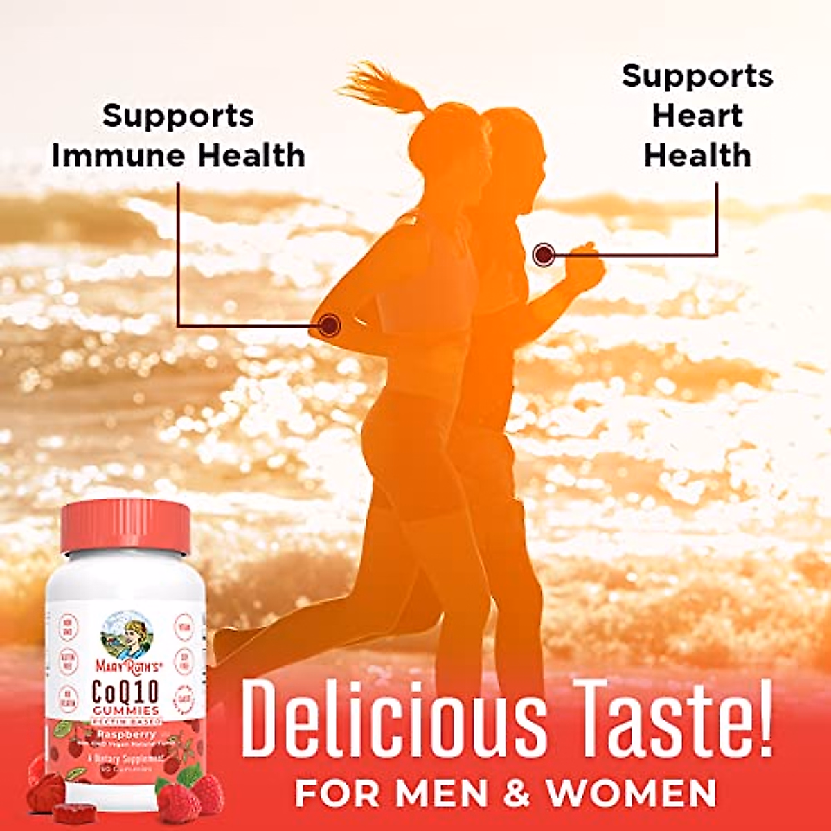 MaryRuth Organics CoQ10 | 1 Month Supply | CoQ10 Gummies | CoQ10 Supplements for Adults & Kids | Gummy Supplements for Heart Health & Cellular Energy | Vegan | Non-GMO | Gluten Free | 60 Count