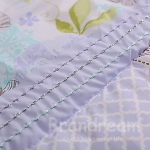 Brandream Nursery Bedding for Girls Purple Butterfly Crib Bedding, 4 Piece Farmhouse Baby Comforter Set with Floral Butterfly