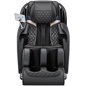 Massage Chair Full Body Recliner - Zero Gravity with Heat and Shiatsu Massage Office Chair Sl Track Intelligent Body Detection LCD Touch Screen Display Bluetooth Speaker Airbags Foot Rollers (Black)