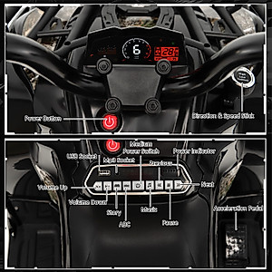 Costzon Kids ATV, 12V Battery Powered Electric Vehicle w/Music, Headlights, MP3, Spring Suspension, High & Low Speed, Treaded Tires, Storage Basket, Ride on 4 Wheeler Quad for 3-8 Years Old (Black)