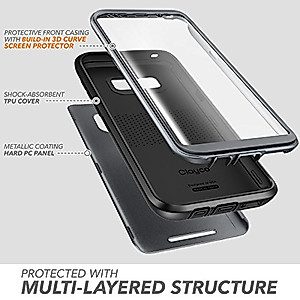 Clayco Galaxy S8+ Plus Case, [Hera Series] Full-Body Rugged Case with Built-in Screen Protector for Samsung Galaxy S8+ Plus (2017 Release) (Black)