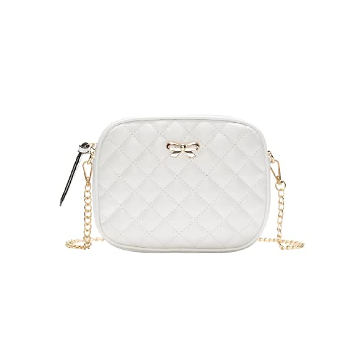 Small White Crossbody Purse for Teens Girls and Women - Ladies Cute Quilted Leather Hobo Messenger Bag - Handbags Shoulder Bags Satchel