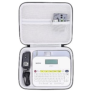 Khanka Hard Travel Case Replacement for Brother P-Touch Pt-d400 PTD400AD, PT-D410, PT-D460BT Home/Office Advanced Label Maker, Case Only (Inside White)