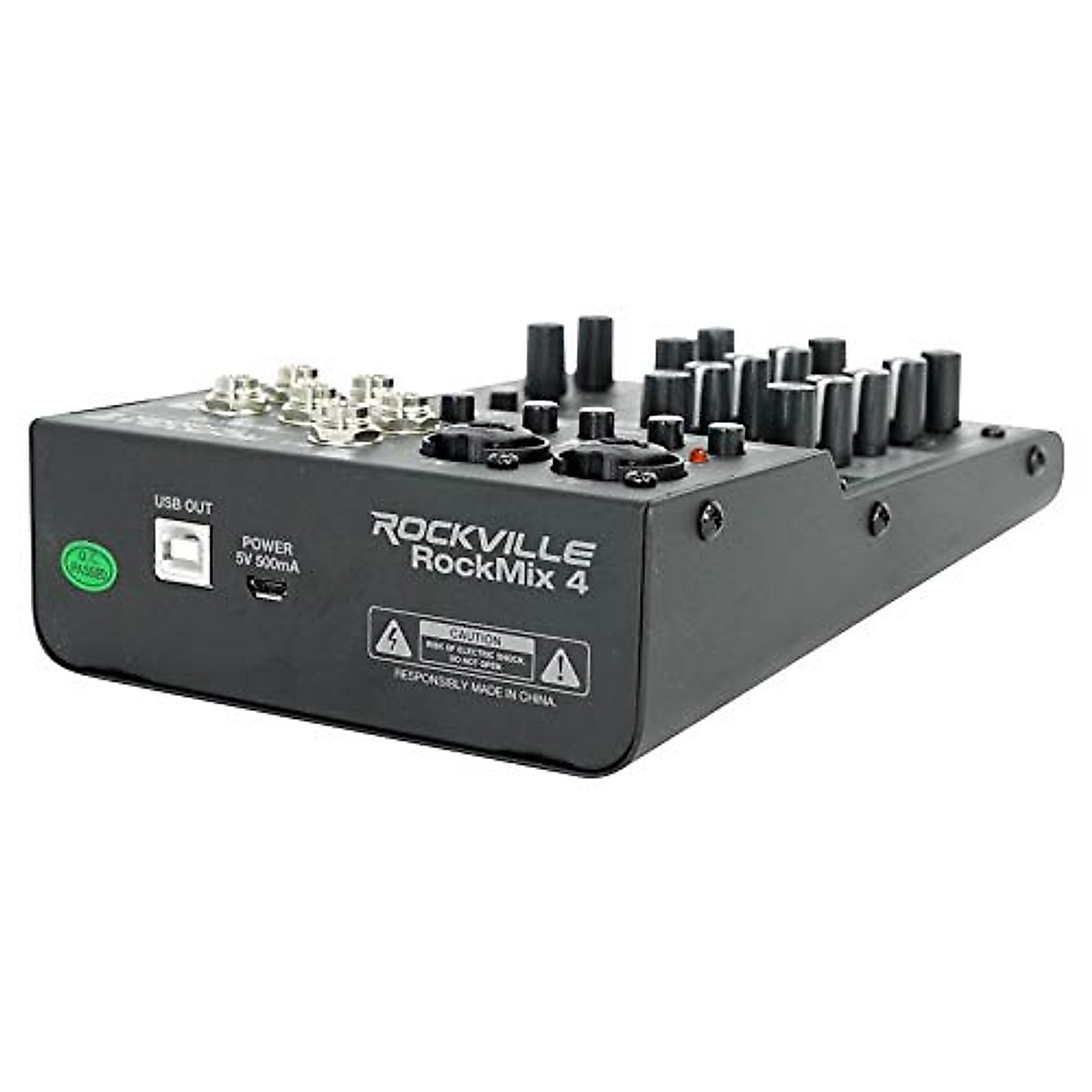 Rockville RockMix 4 Channel Mic/Instrument Pro Recording Mixer+USB Interface/EQ